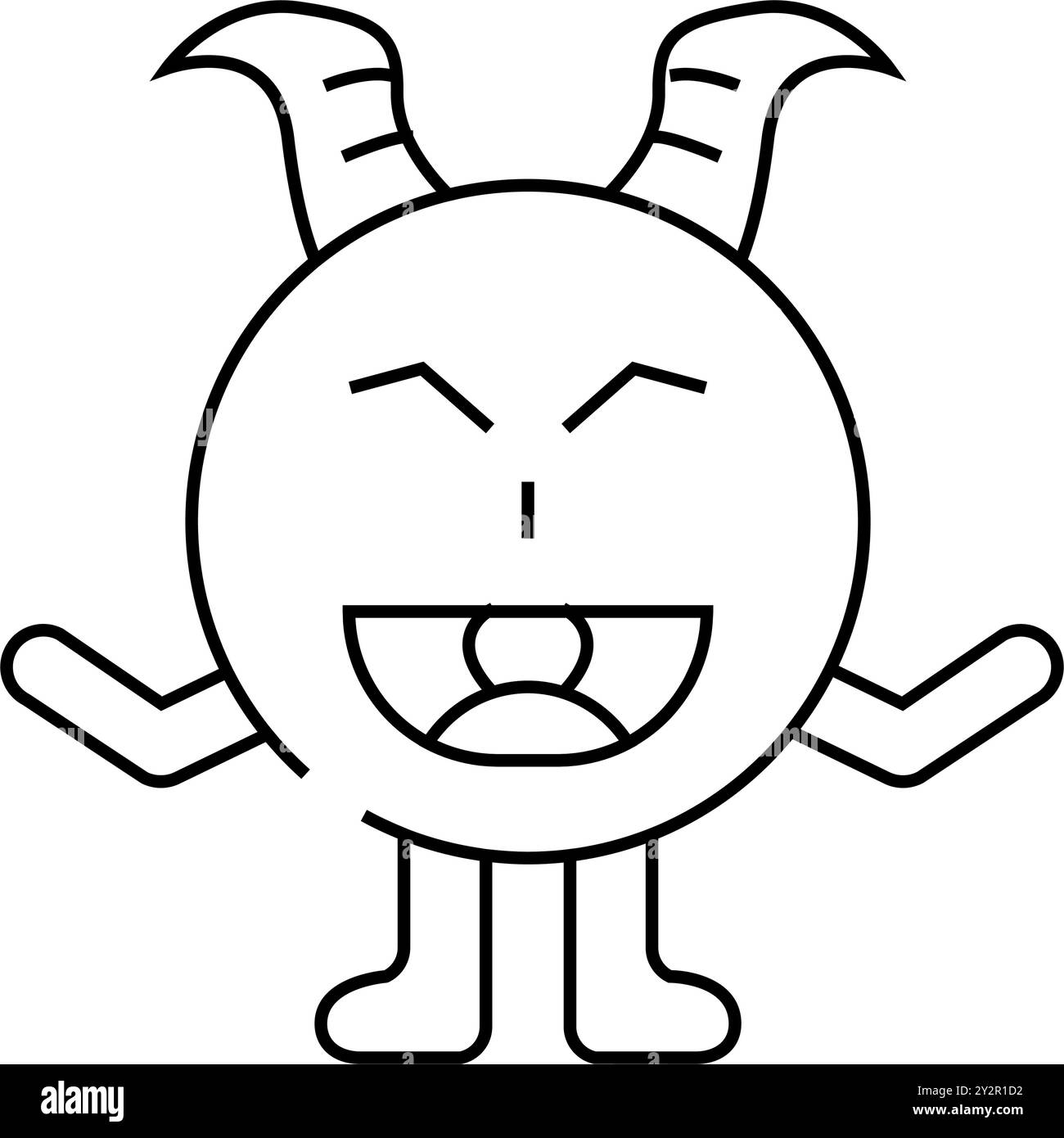 funny monster funny line icon vector illustration Stock Vector Image ...