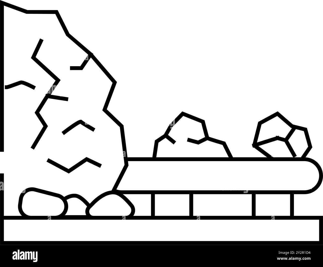 underground mining copper production line icon vector illustration ...