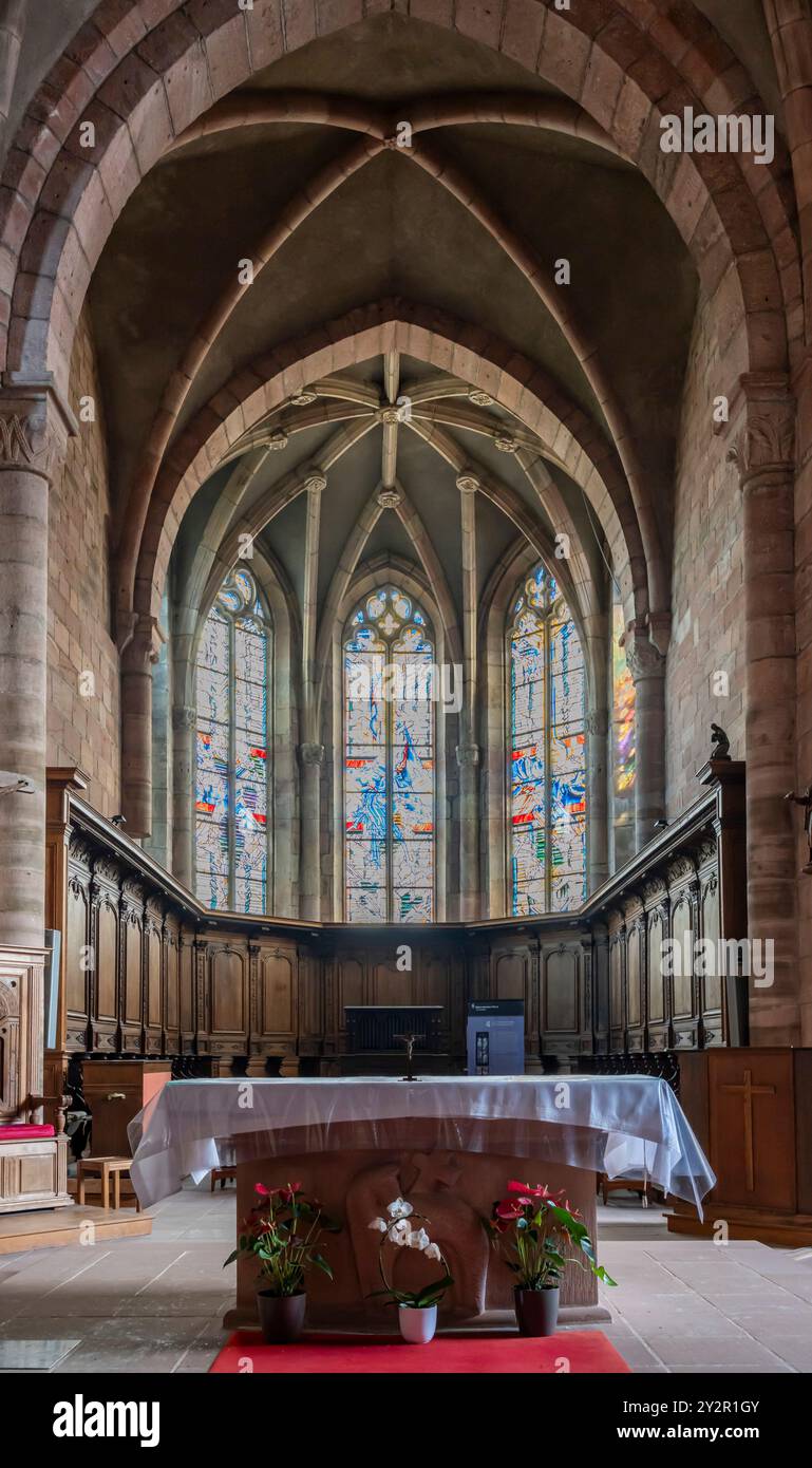 Étival-Clairefontaine, France - 09 01 2024: Saint-Pierre Abbey. view ...