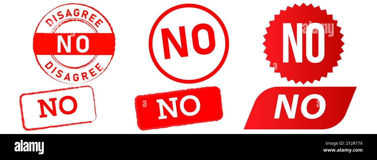No stamp red badge disagree refusal rejected disapproved decline denied ...