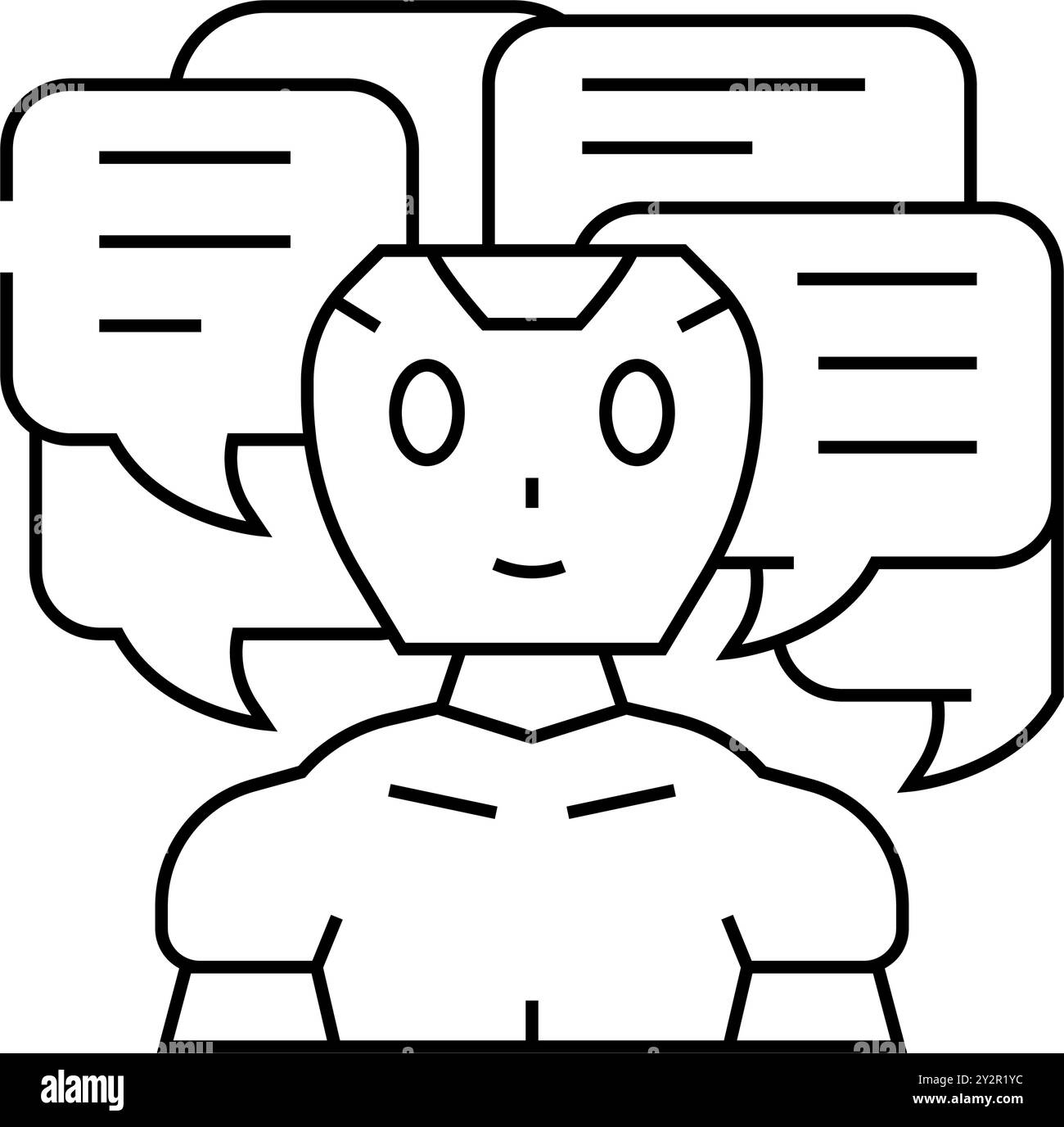 conversation chat bot line icon vector illustration Stock Vector Image ...