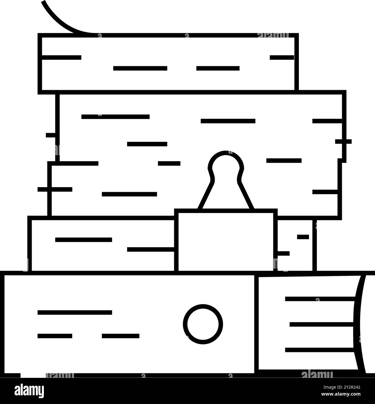 document paper stack line icon vector illustration Stock Vector Image ...