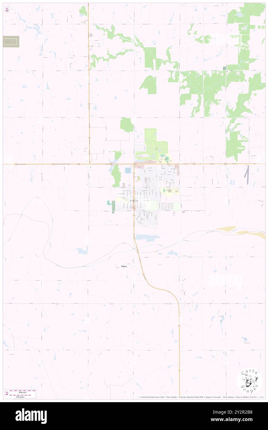 Map of perkins oklahoma Cut Out Stock Images & Pictures - Alamy