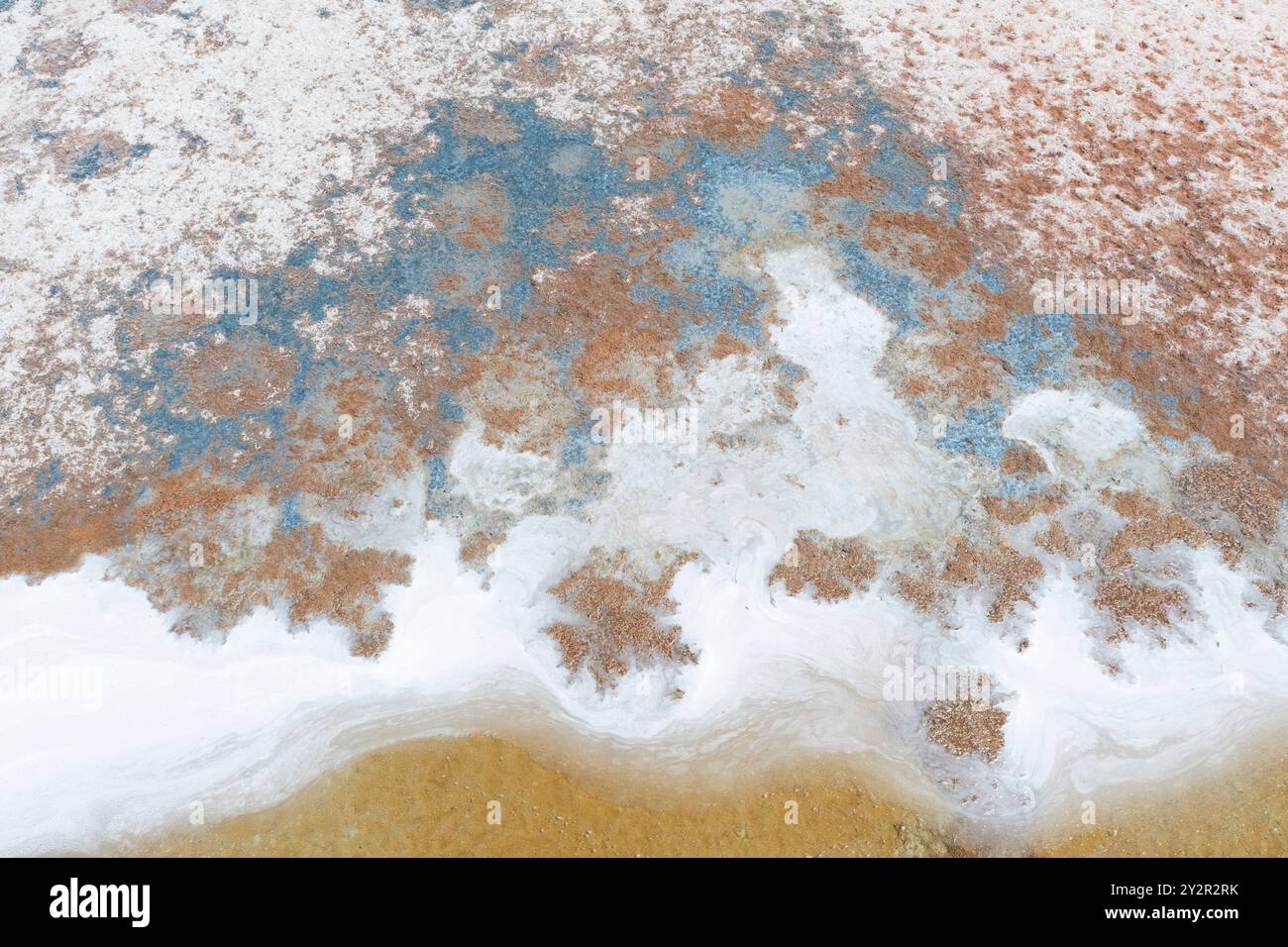 Aerial image showing patterns of salt extraction ponds in Quero, Toledo ...