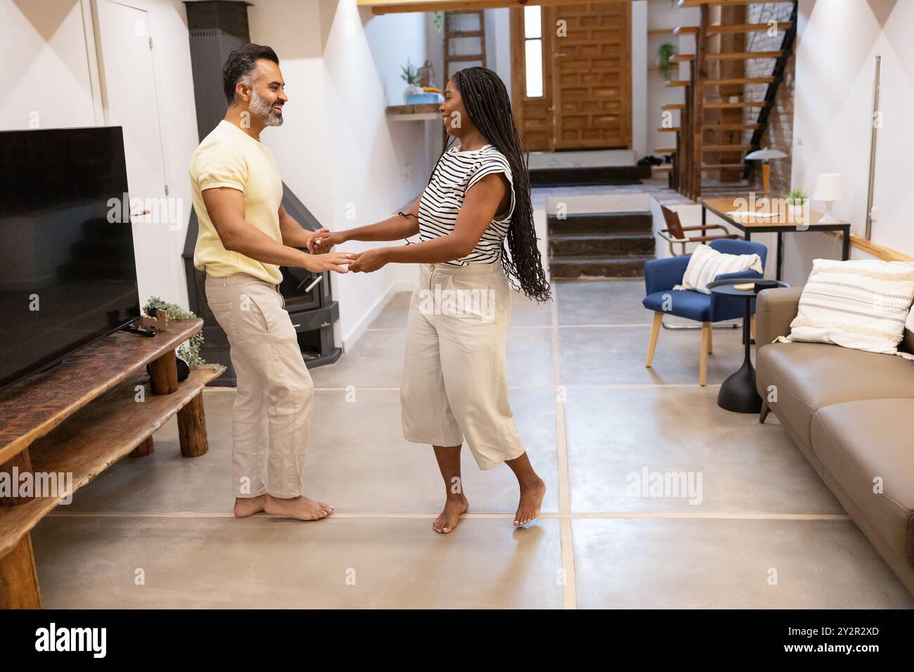 Multiethnic couple sharing intimate dance hi-res stock photography and ...