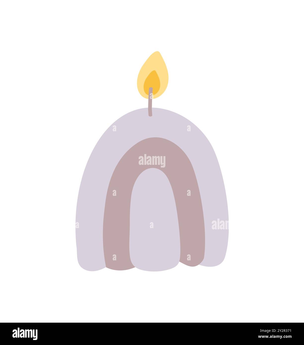 Modern hand drawn aesthetics candle. Colored Vector flat illustration ...