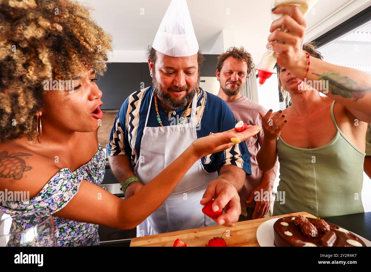 Man gathers strawberry hi-res stock photography and images - Alamy