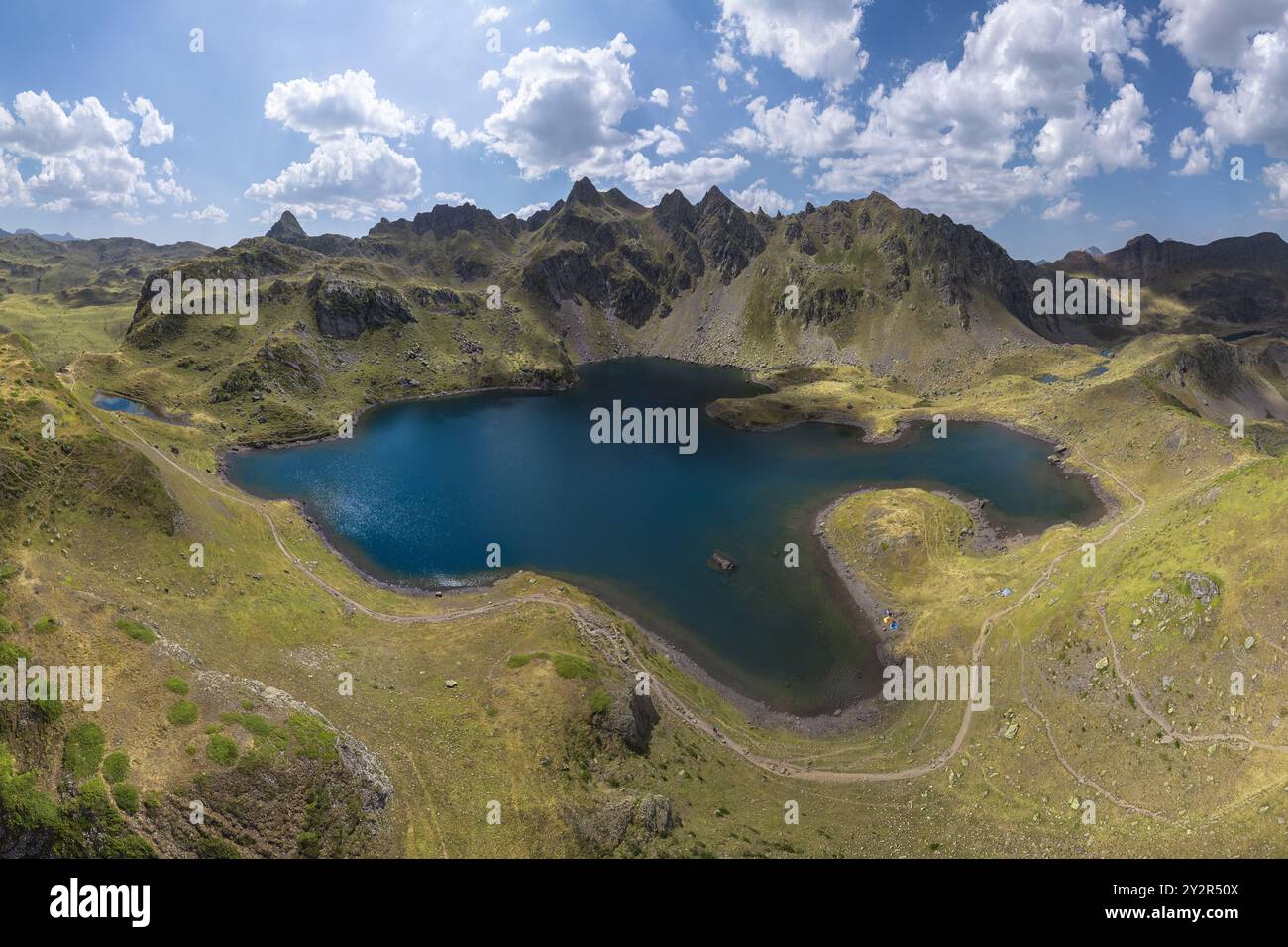 From above, this stunning aerial shot captures the majestic Lacs d ...