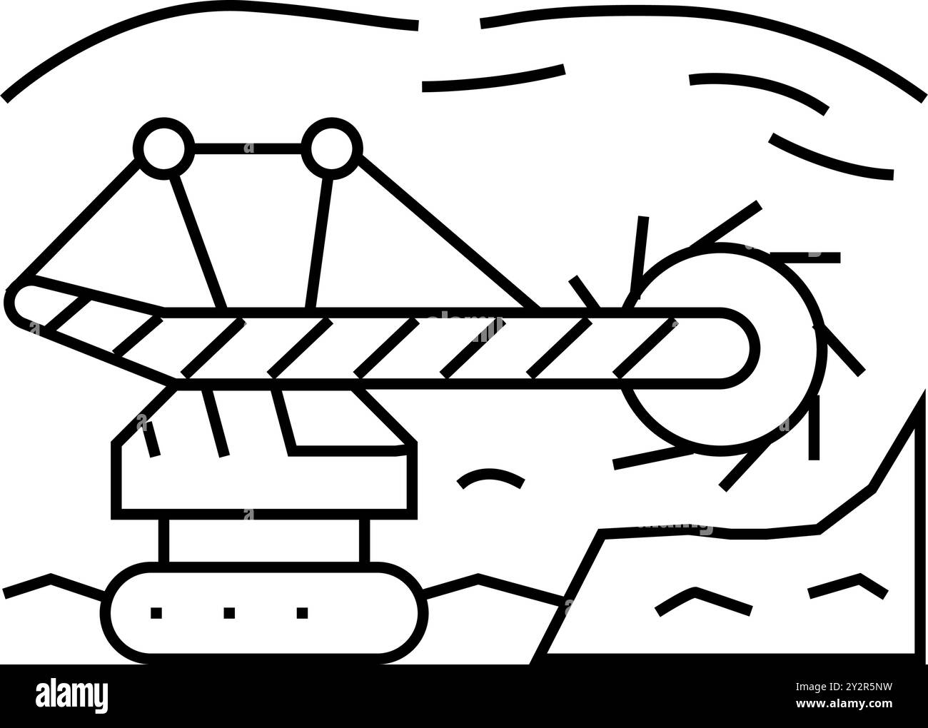 open pit mine steel production line icon vector illustration Stock ...