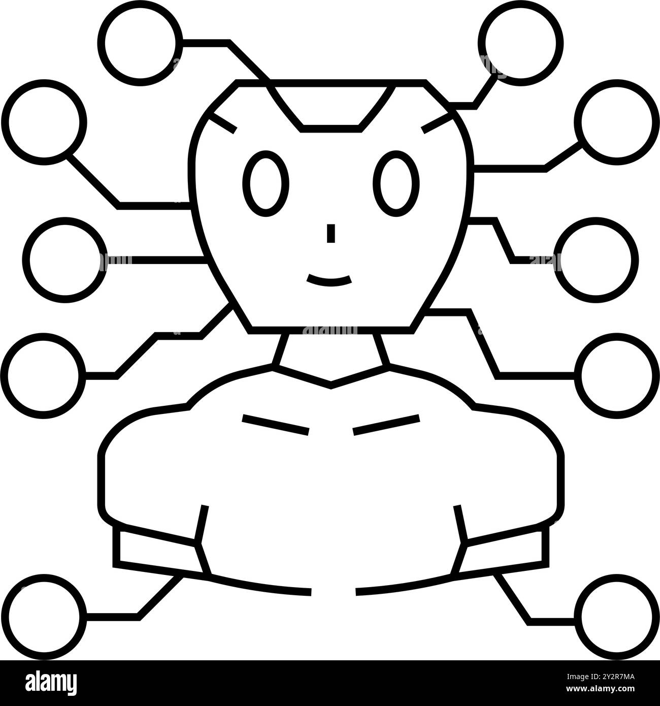 artificial chat bot line icon vector illustration Stock Vector Image ...