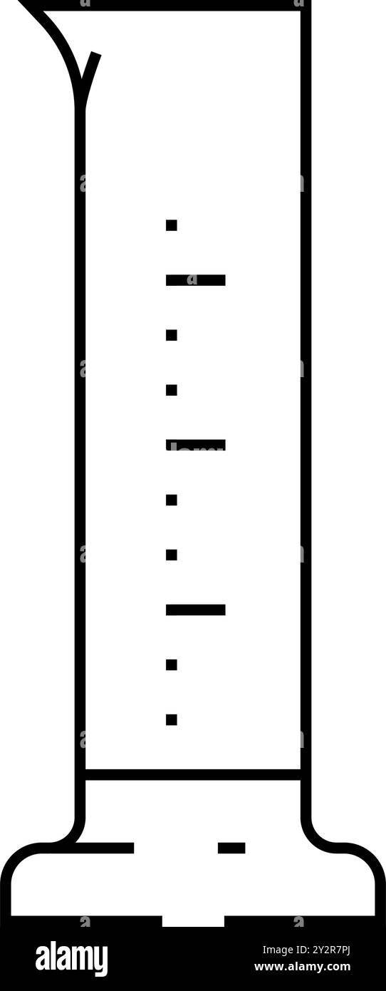 graduated cylinder chemical glassware lab line icon vector illustration ...