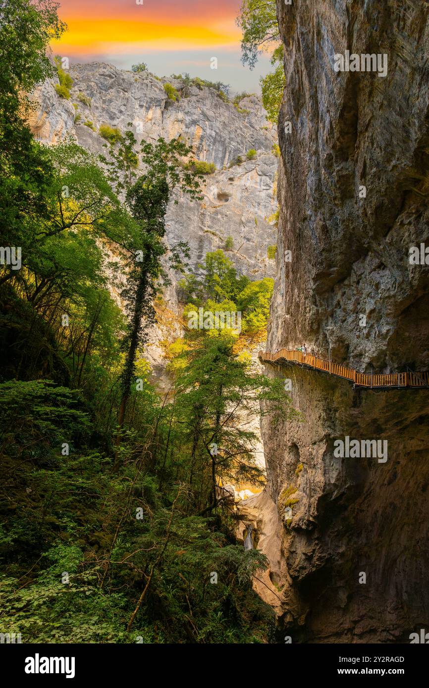 Horma Canyon, Kure Mountains National Park, Kastamonu, Turkey. Wooden ...
