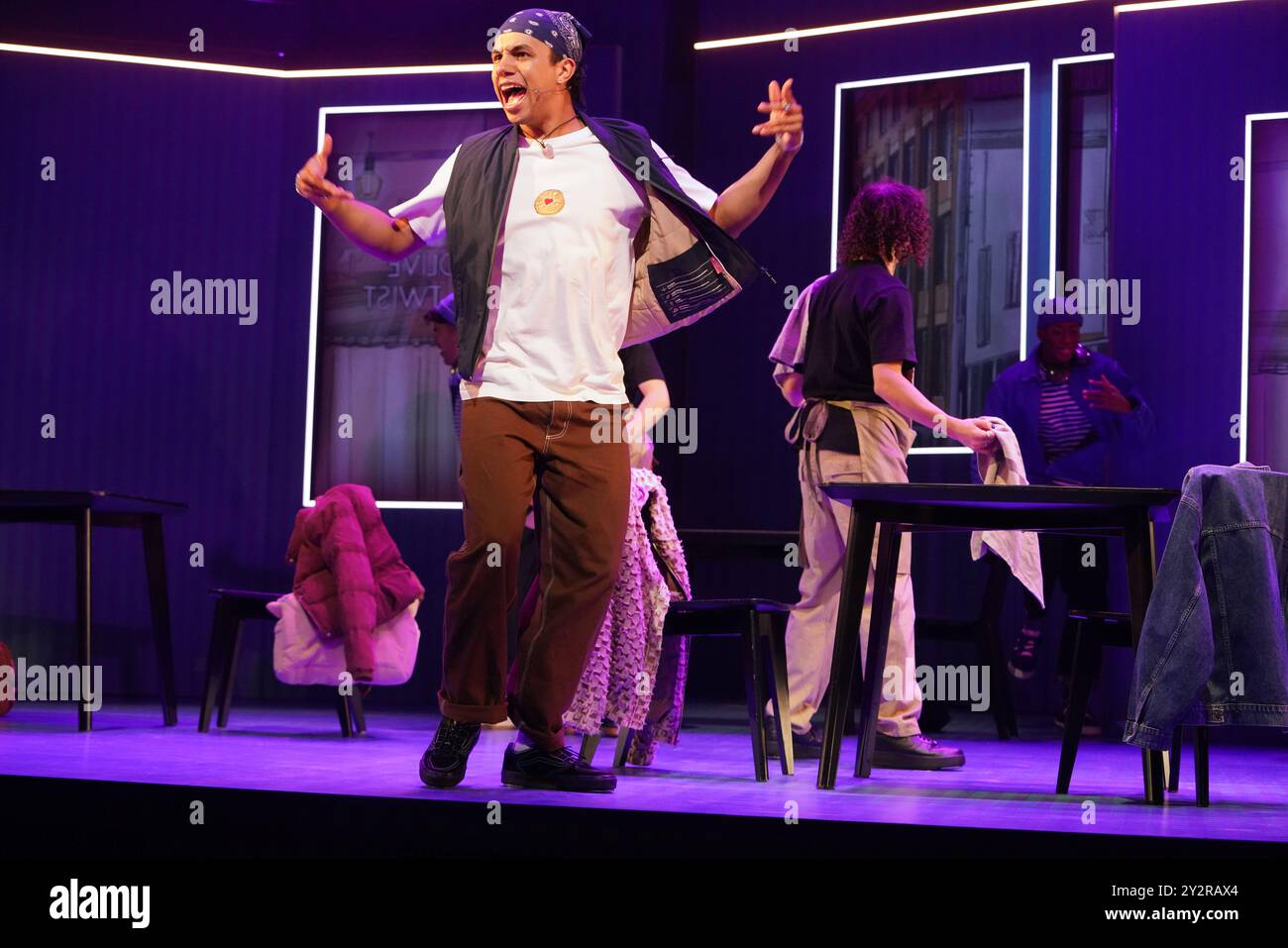 London, UK. 11 September 2024 . Noah Thomas as Artie ad the cast ...