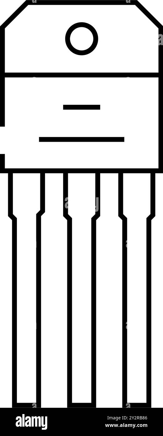 transistor electronic component line icon vector illustration Stock ...