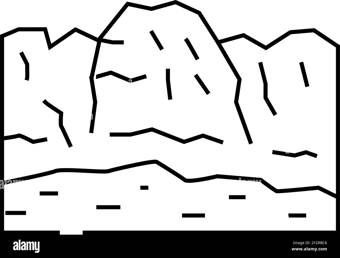 martian mountains mars planet line icon vector illustration Stock ...