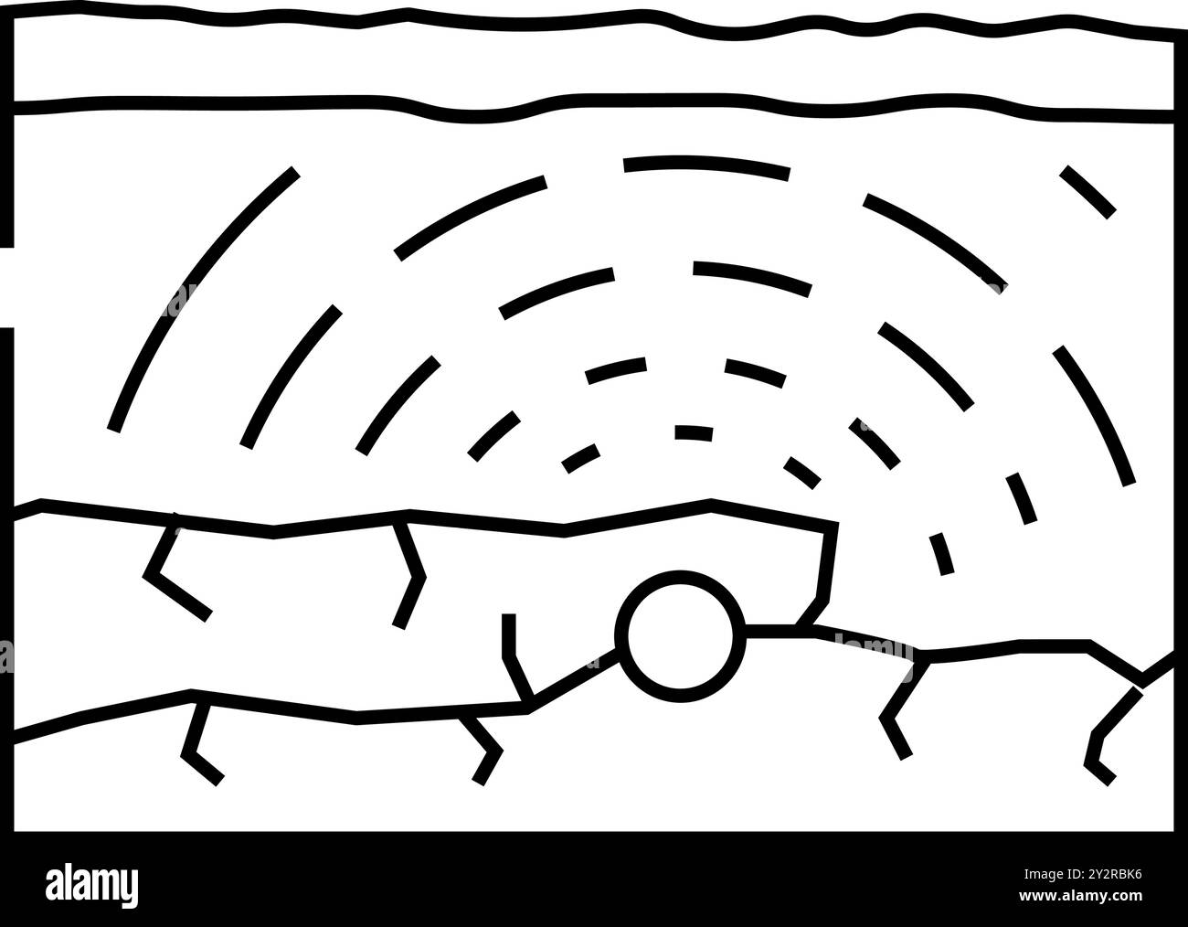 tectonic earthquake disaster line icon vector illustration Stock Vector ...