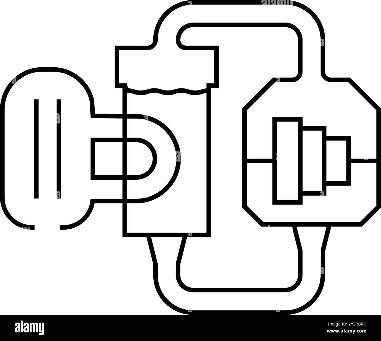 pressurized water reactor nuclear energy line icon vector illustration ...