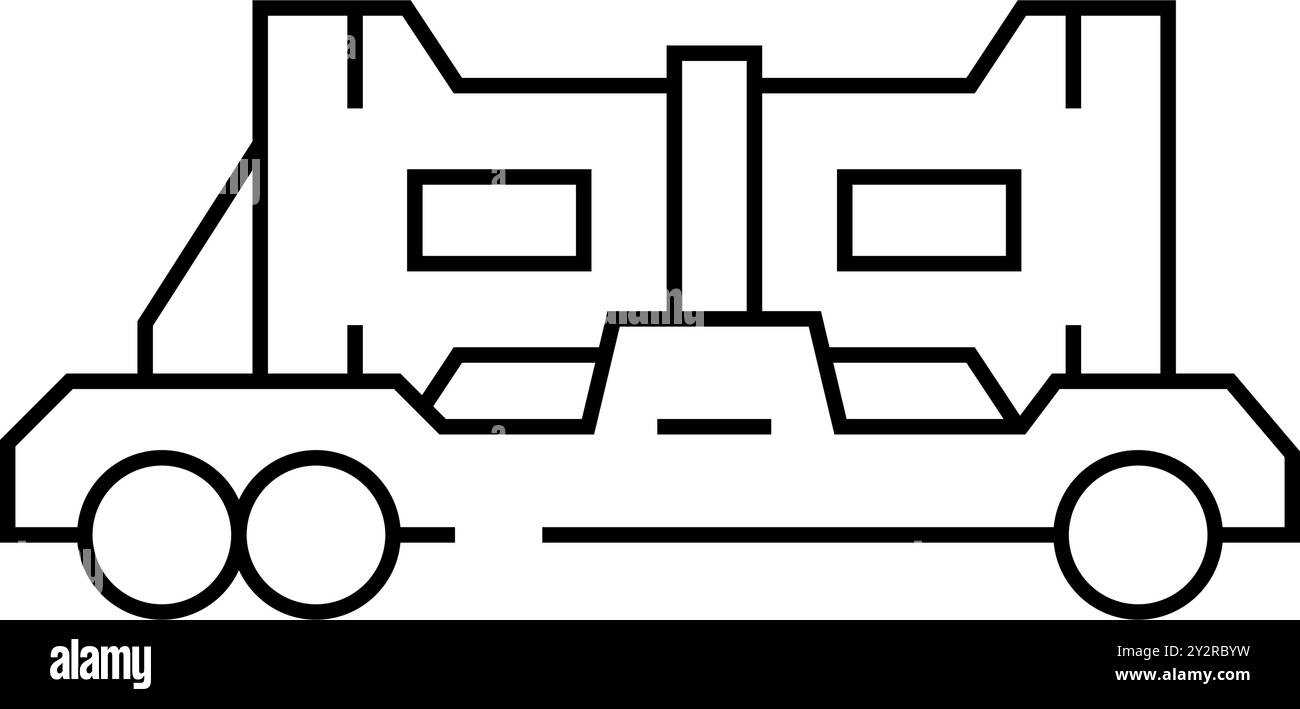 nuclear waste transportation energy line icon vector illustration Stock ...