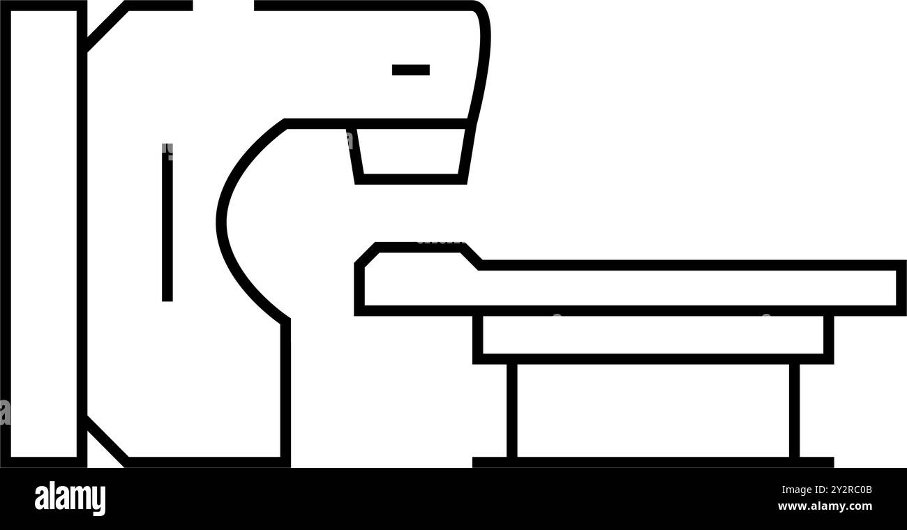 radiation therapy machine nuclear energy line icon vector illustration ...