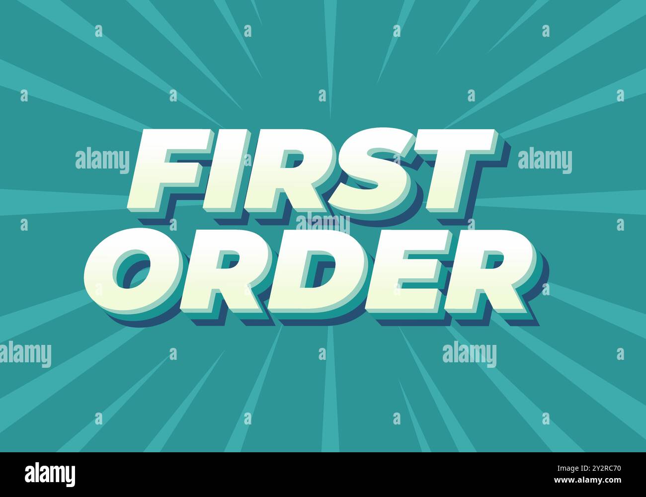 First order. Text effect design in 3D style with modern colors Stock ...