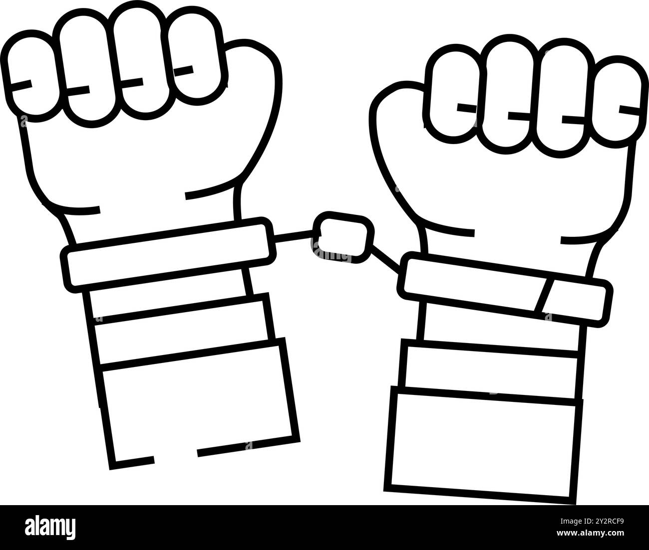 handcuffed hands crime line icon vector illustration Stock Vector Image ...