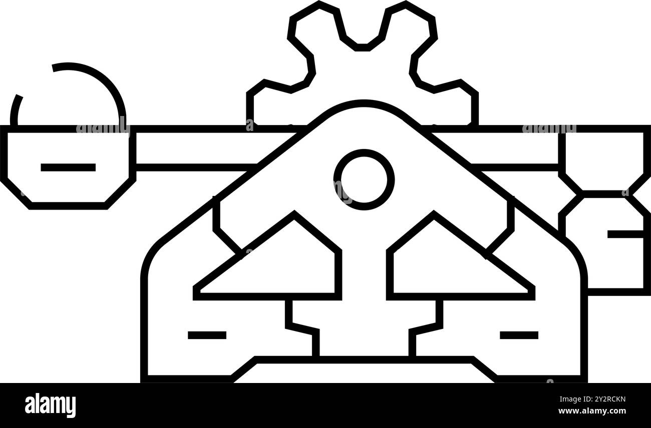 construction engineering set toy baby line icon vector illustration ...