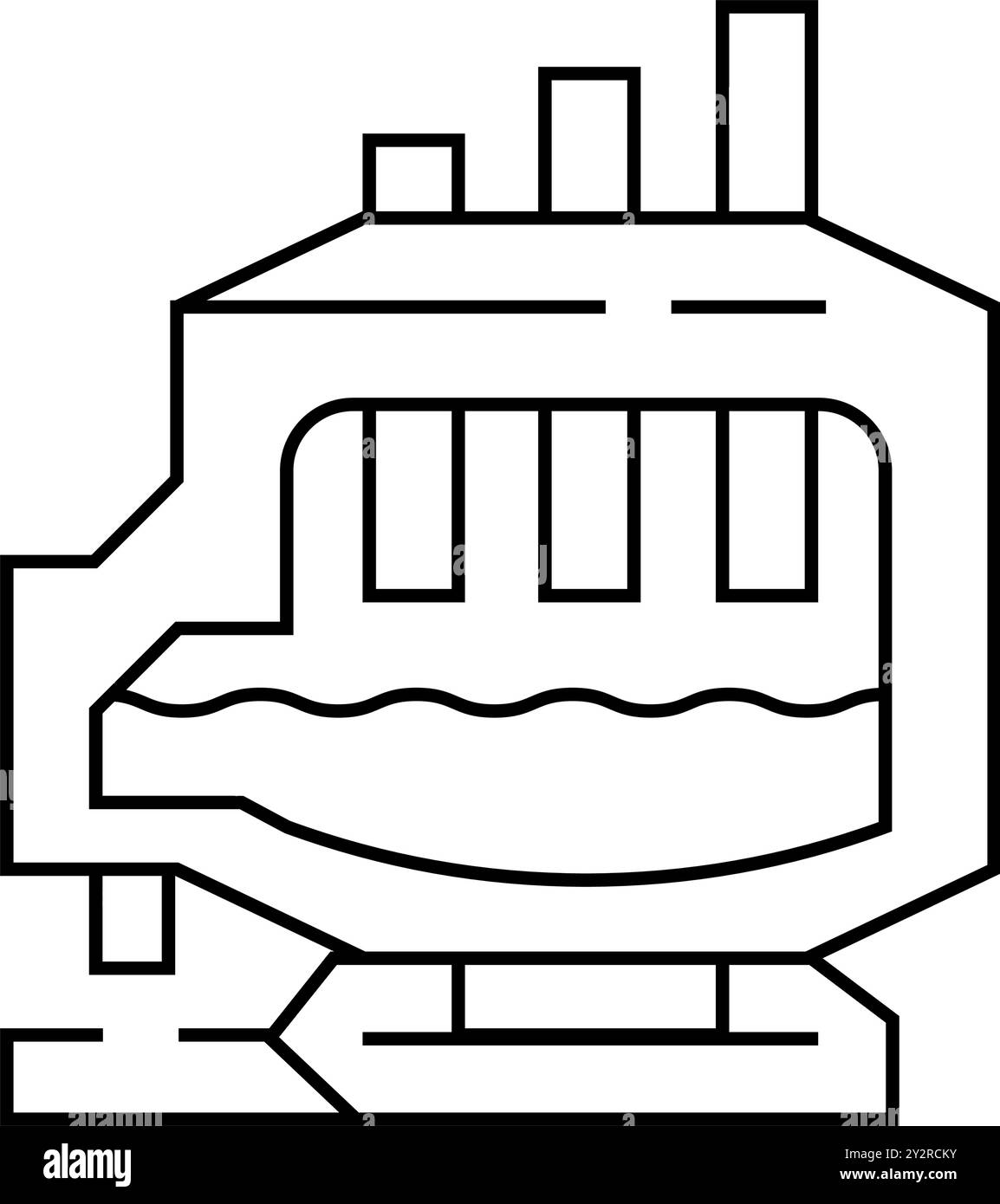 electric arc furnace steel production line icon vector illustration ...