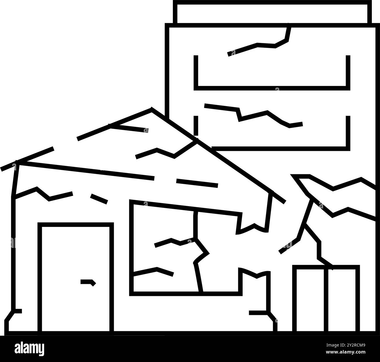 siesmic collapse line icon vector illustration Stock Vector Image & Art ...