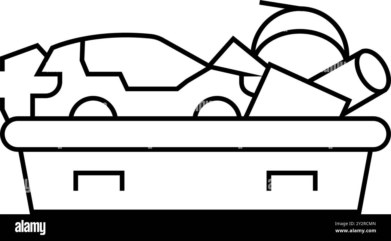 scrap steel steel production line icon vector illustration Stock Vector ...