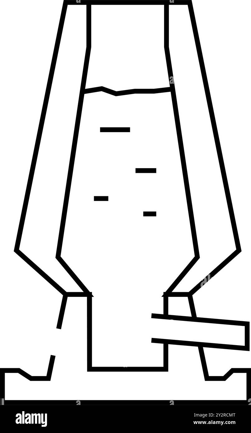 blast furnace steel production line icon vector illustration Stock ...