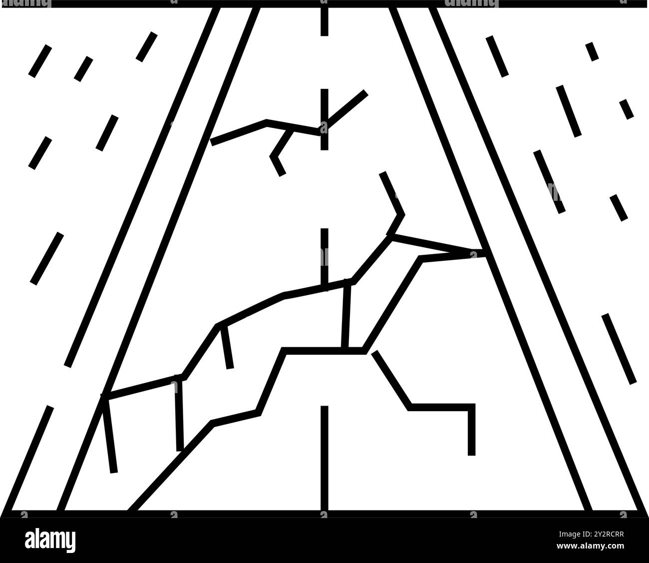 road crack disaster line icon vector illustration Stock Vector Image ...