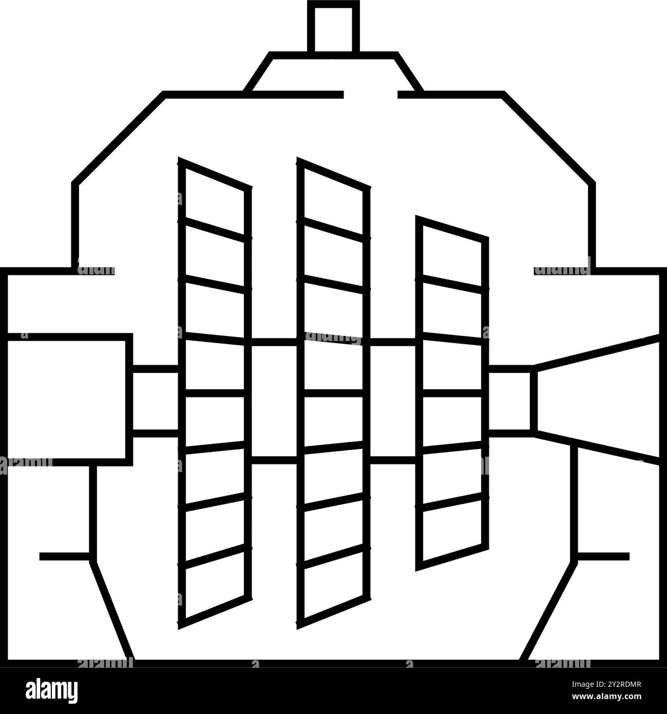 steam turbine nuclear energy line icon vector illustration Stock Vector ...