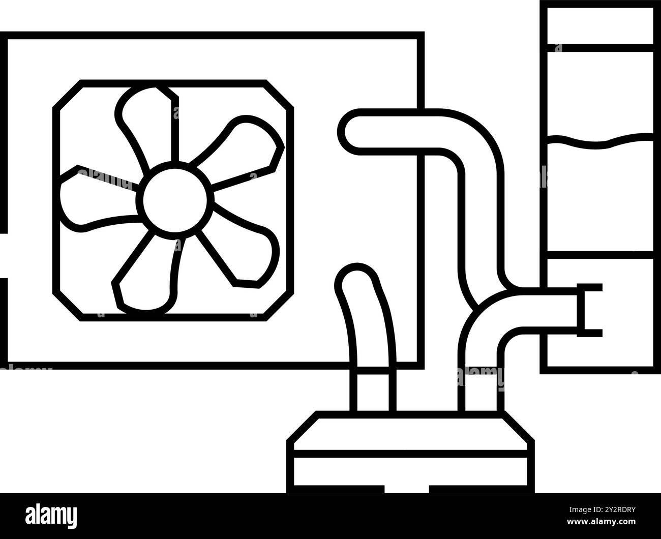 liquid cooling gaming pc line icon vector illustration Stock Vector ...