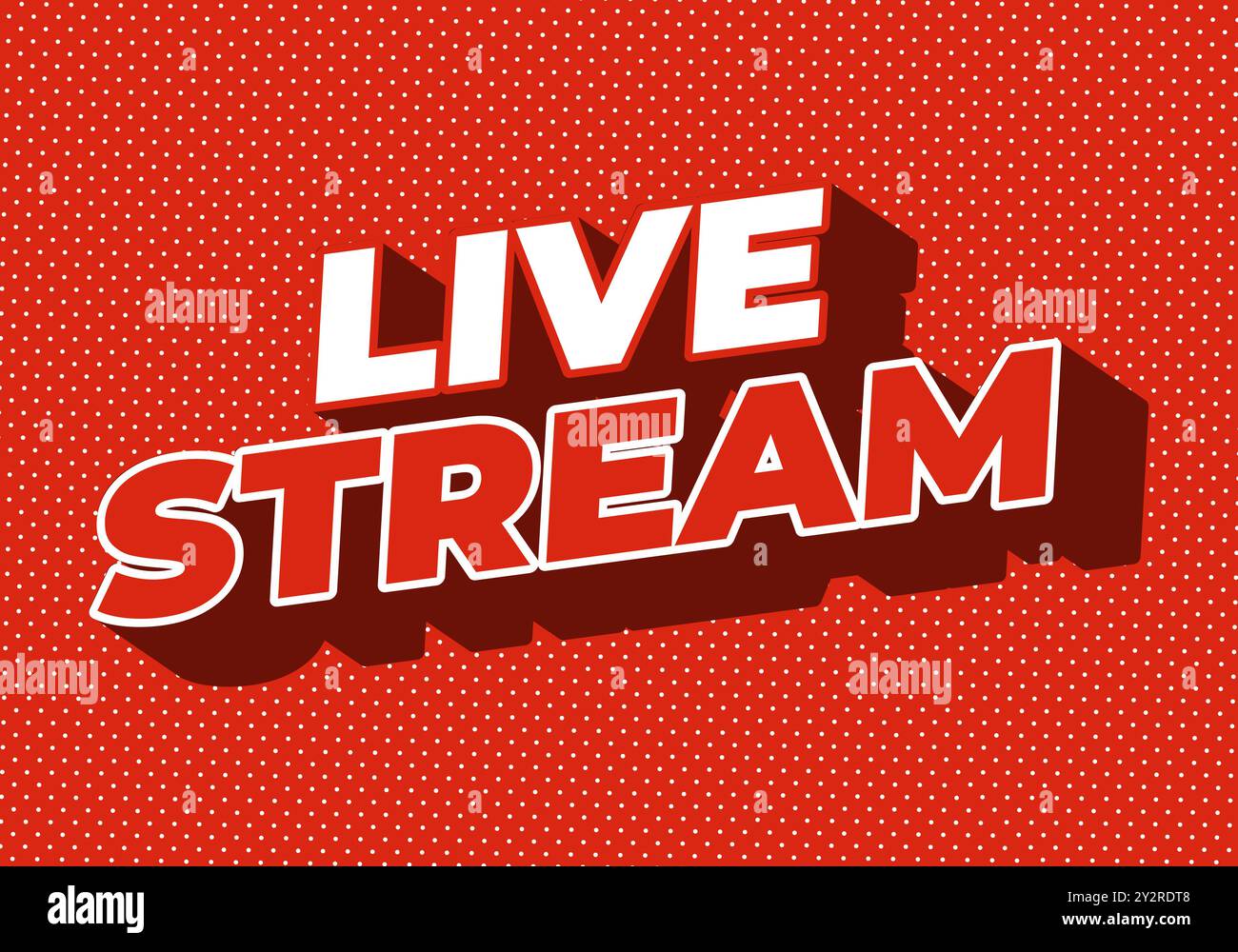 Live stream. Text effect design in 3D style with modern colors Stock ...