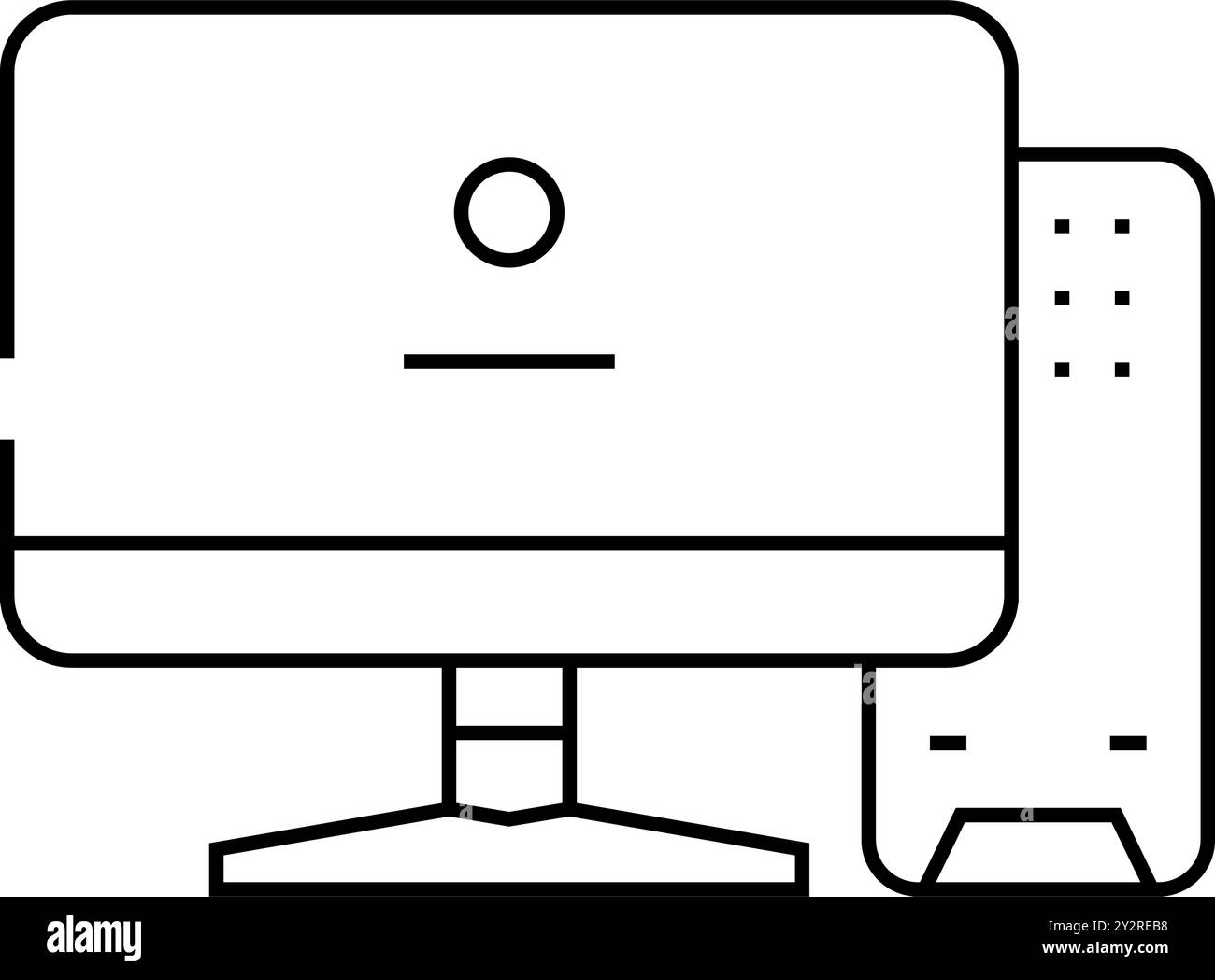 desktop gaming pc line icon vector illustration Stock Vector Image ...