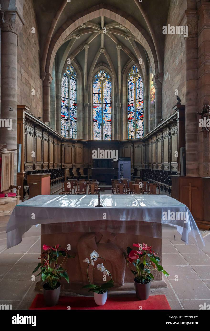 Étival-Clairefontaine, France - 09 01 2024: Saint-Pierre Abbey. view ...