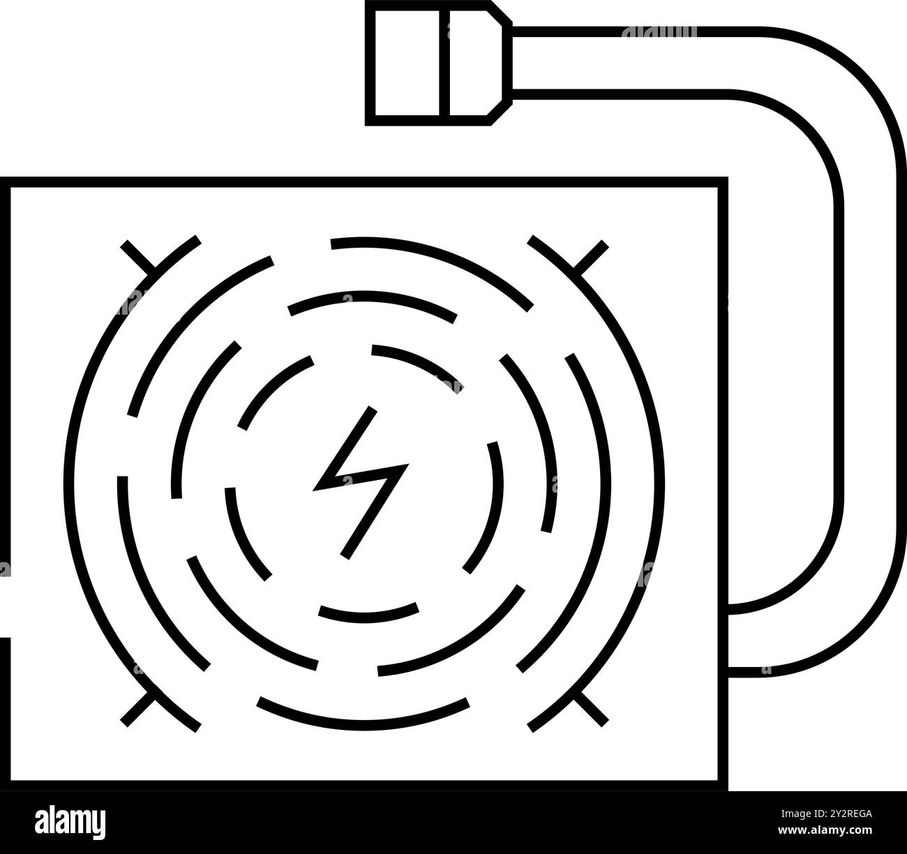 power supply gaming pc line icon vector illustration Stock Vector Image ...