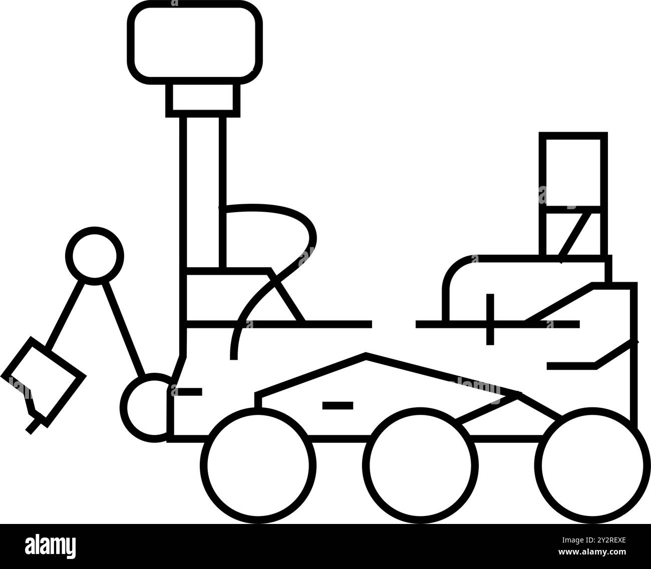 mars rover planet line icon vector illustration Stock Vector Image ...