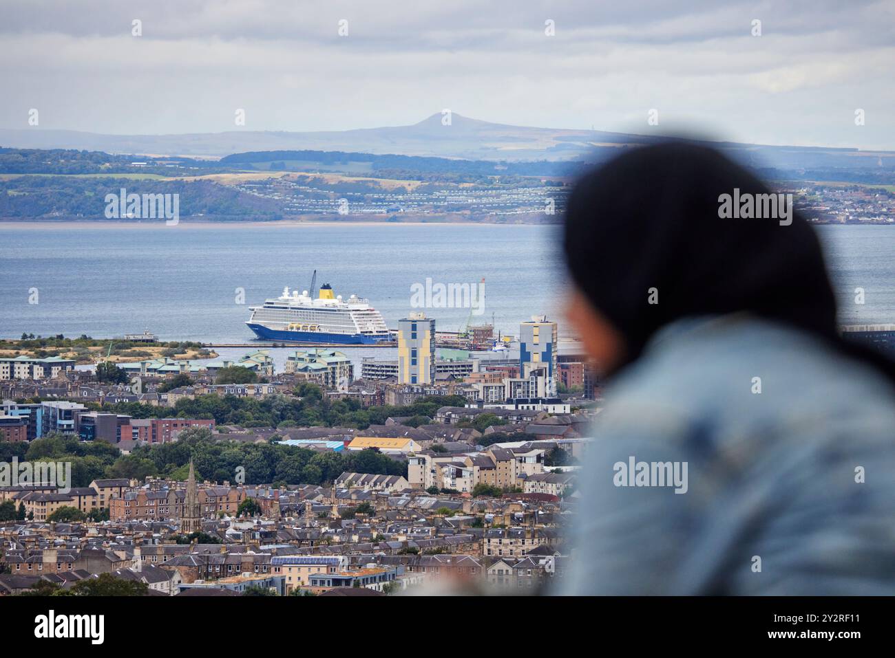 Edinburgh view from Salisbury Crags, SAGA boat at Edinburgh (Leith ...