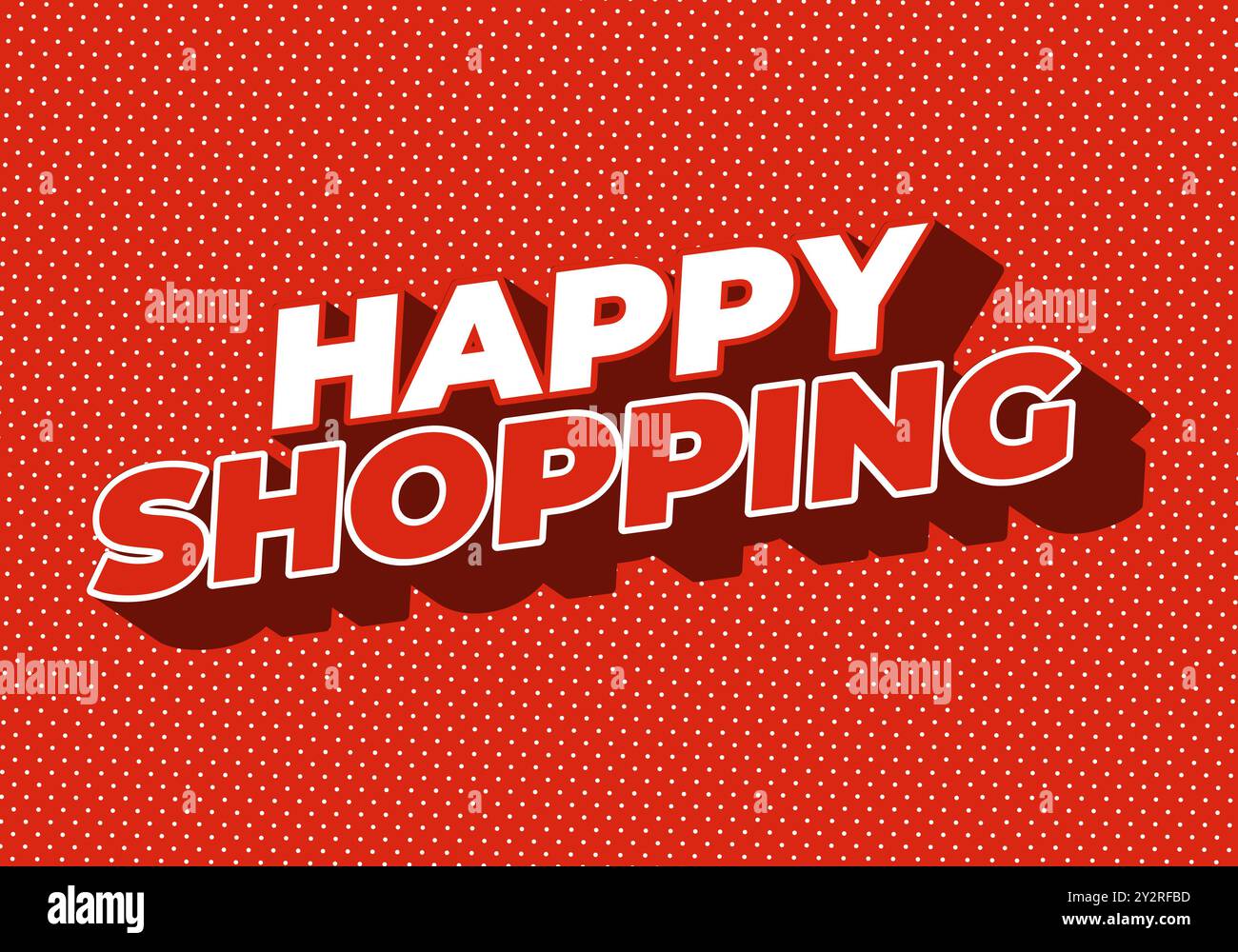 Happy shopping. Text effect design with 3D style and modern colors ...