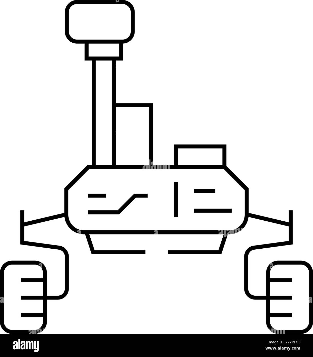 mars rover planet line icon vector illustration Stock Vector Image ...