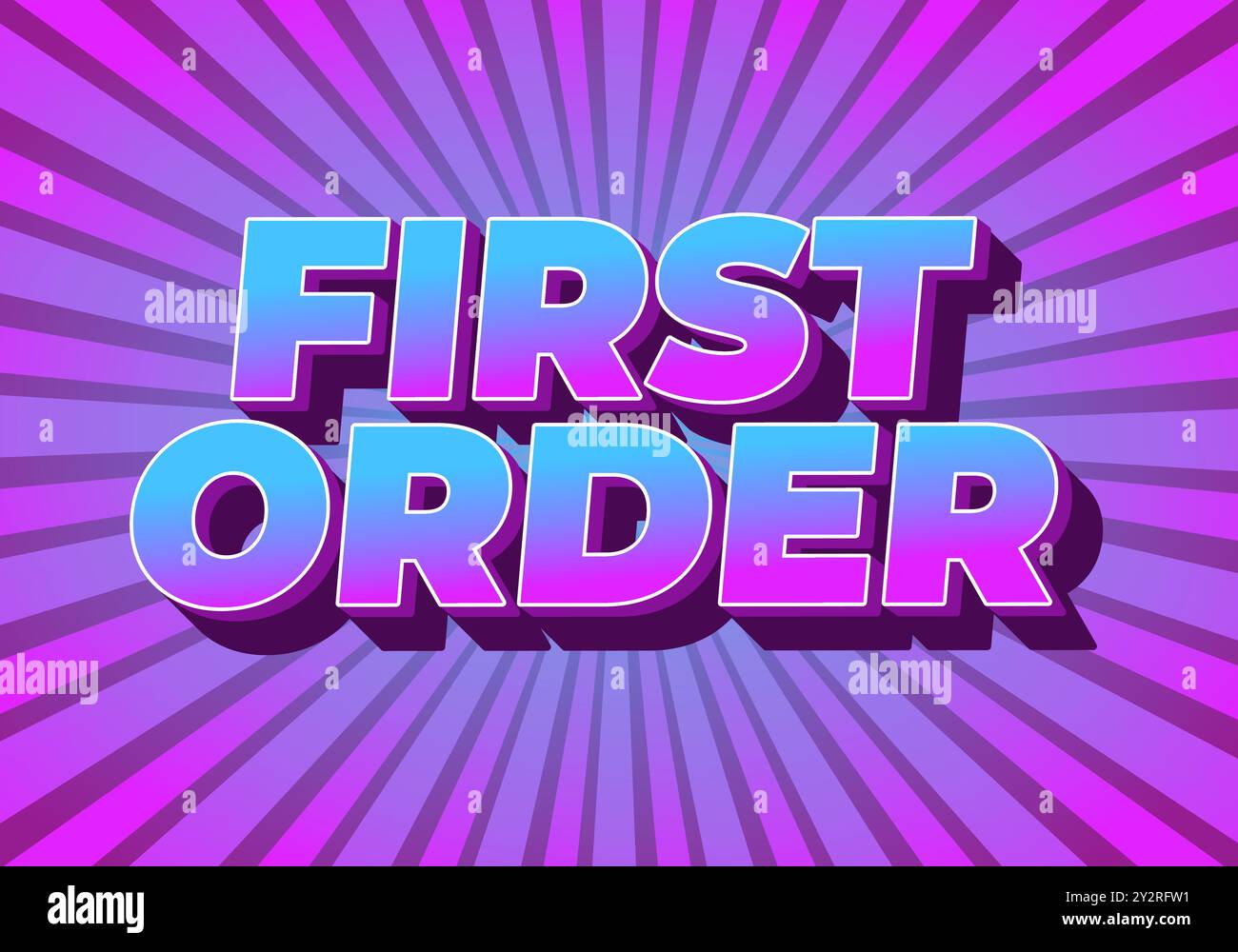 First order. Text effect design in 3D style with modern colors Stock ...