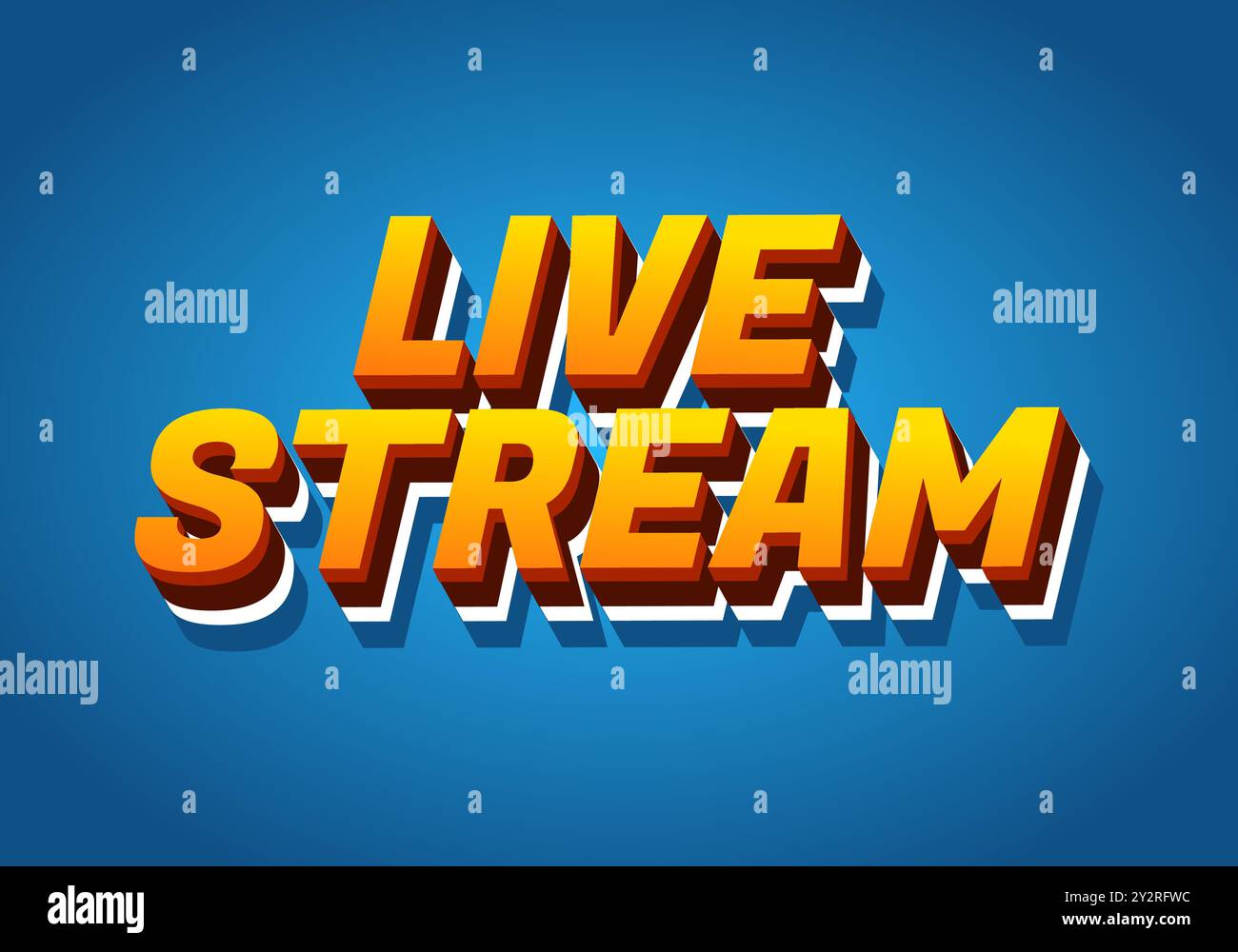 Live stream. Text effect design in 3D style with modern colors Stock ...