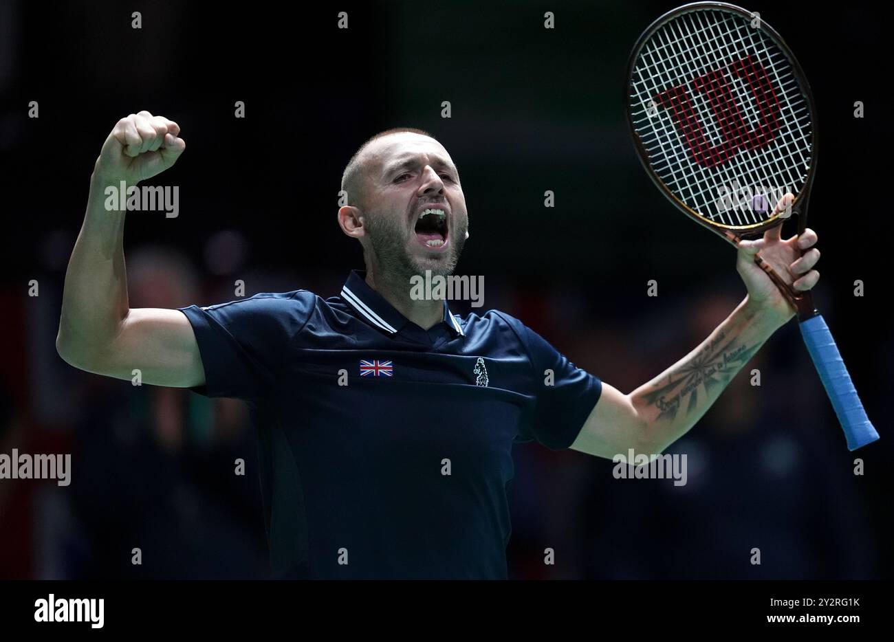 Great Britain's Daniel Evans celebrates victory over Finland's Eero ...