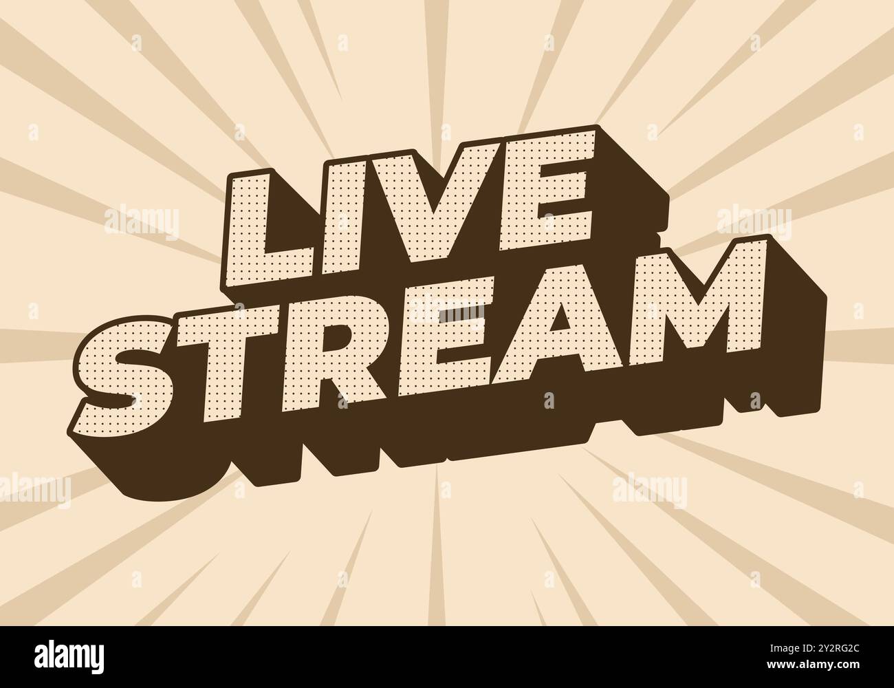 Live stream. Text effect design in 3D style with modern colors Stock ...