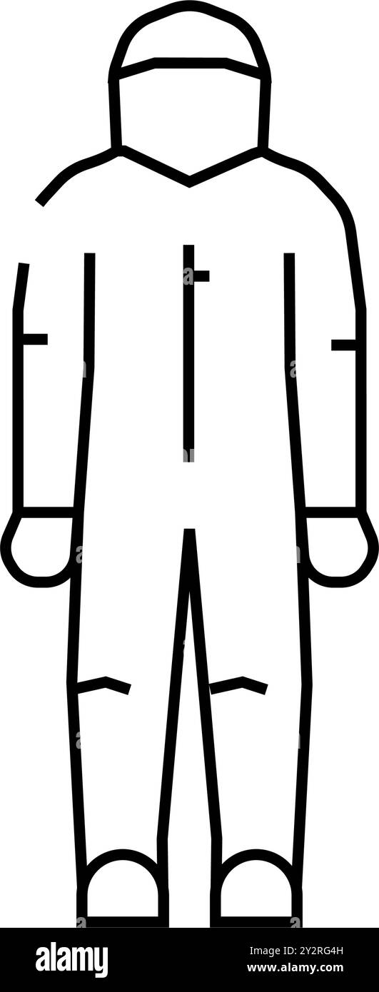 radiation suit nuclear energy line icon vector illustration Stock ...