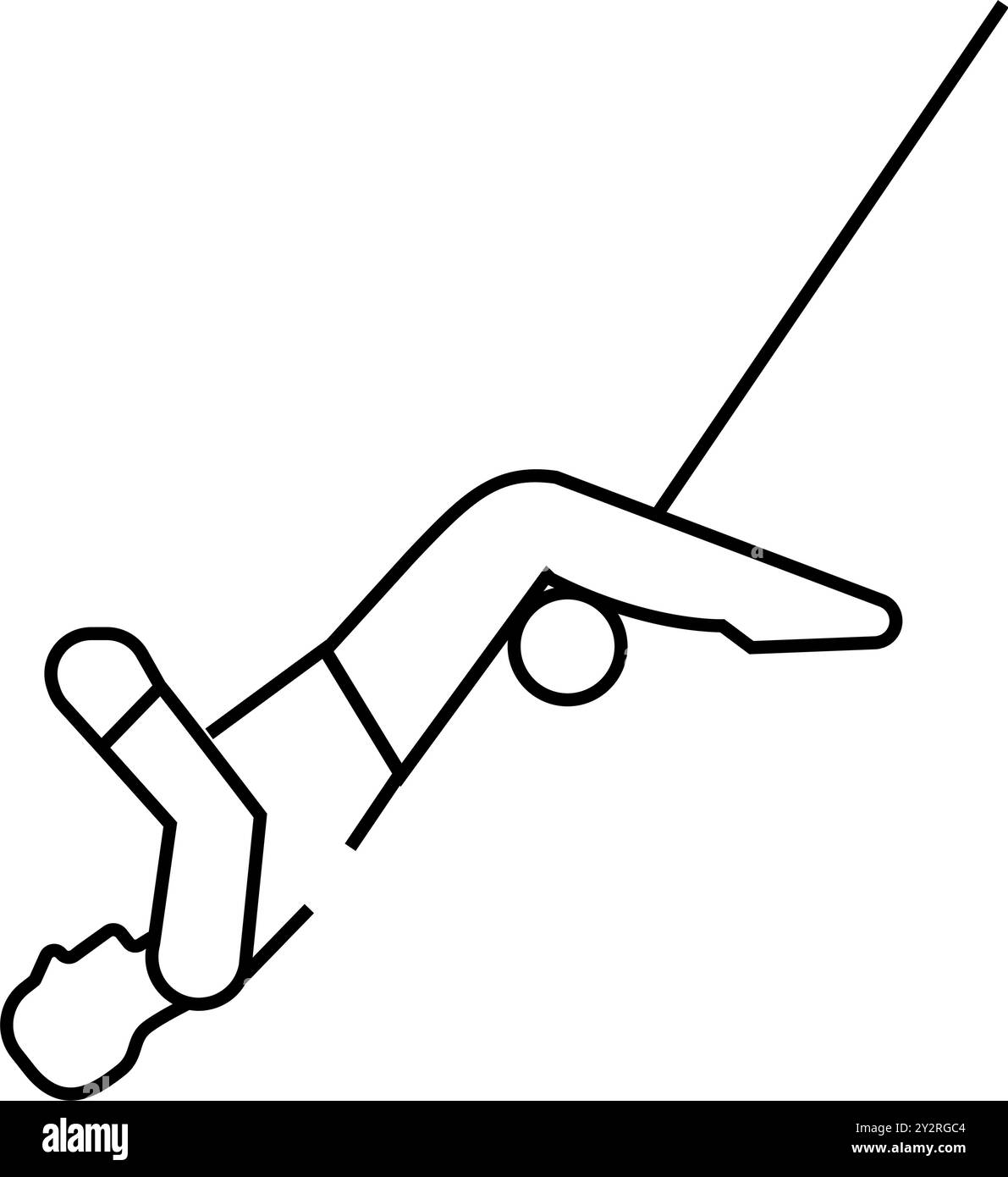 trapeze artist acrobat carnival show line icon vector illustration ...