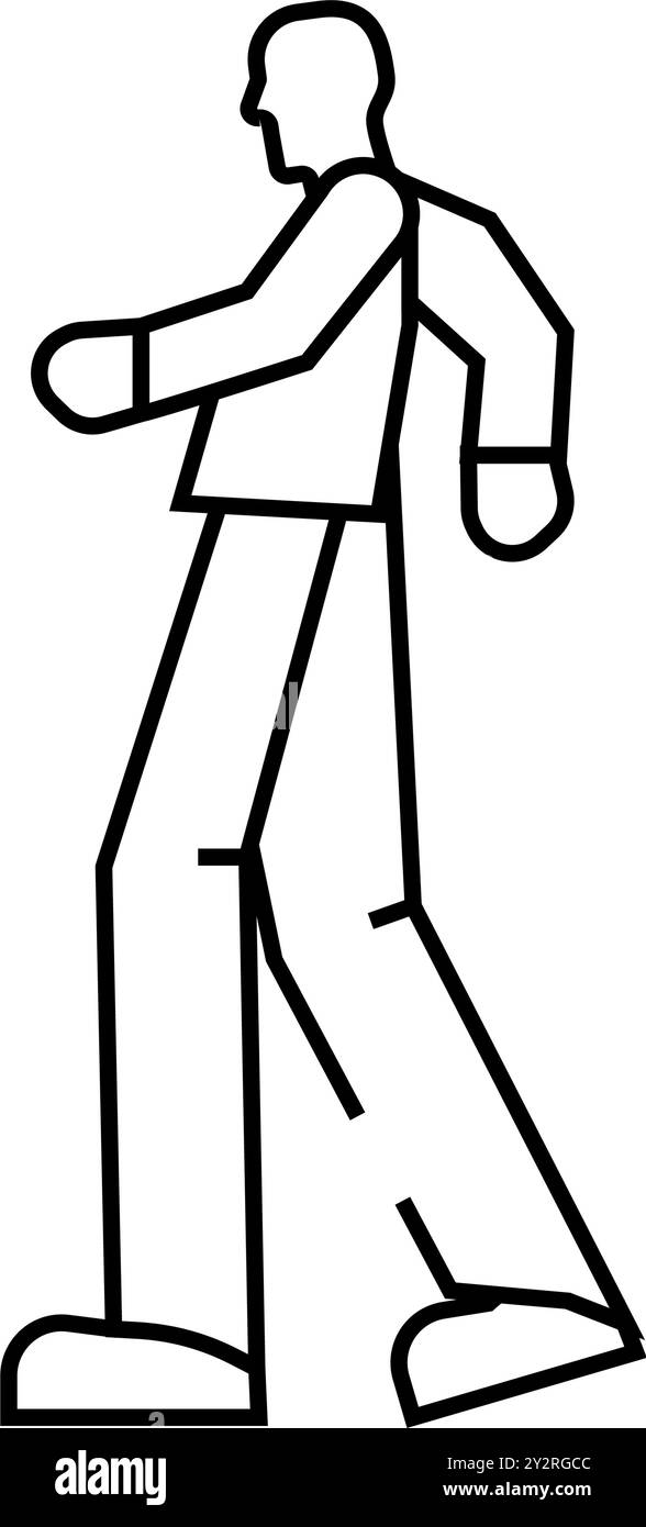 stilt walker carnival show line icon vector illustration Stock Vector ...