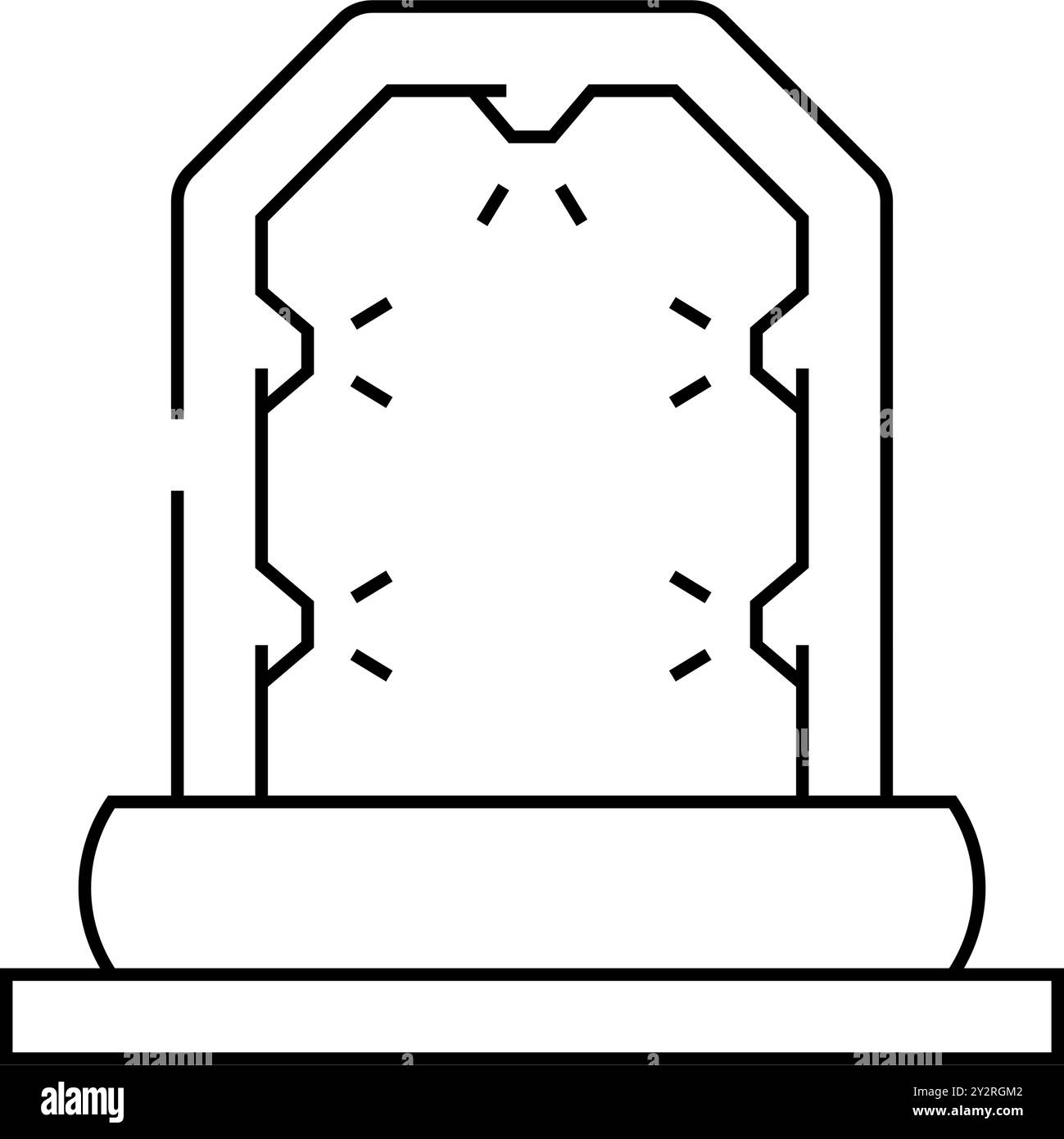 decontamination shower nuclear energy line icon vector illustration ...