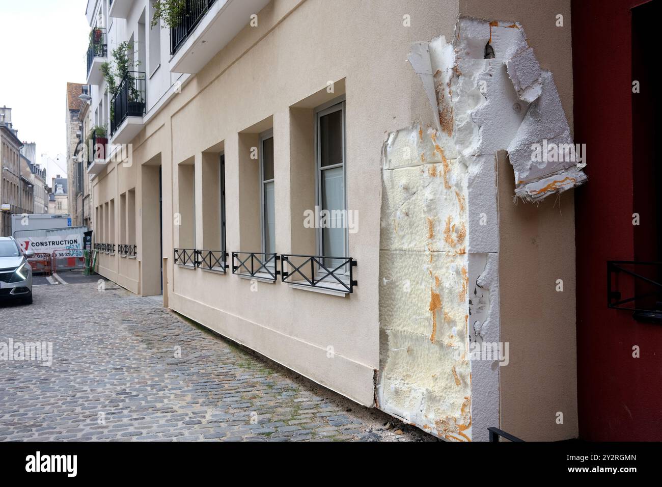 External thermal cladding on city apartments in Dijon, France Stock ...